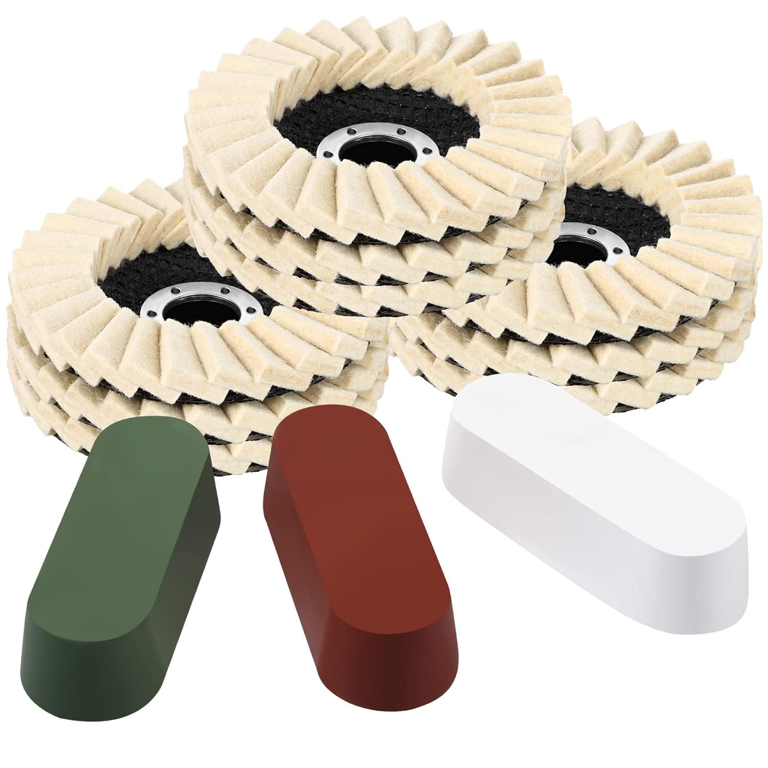 12 Pcs Angle Grinder Buffing Wheel Stainless Steel Polishing Kit ...