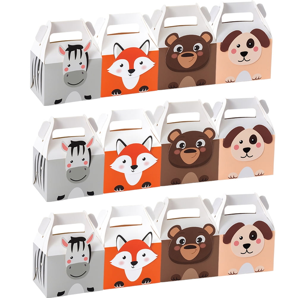 12 Pcs Animal Candy Carton Cookie Boxes Storage Containers Cardboard ...