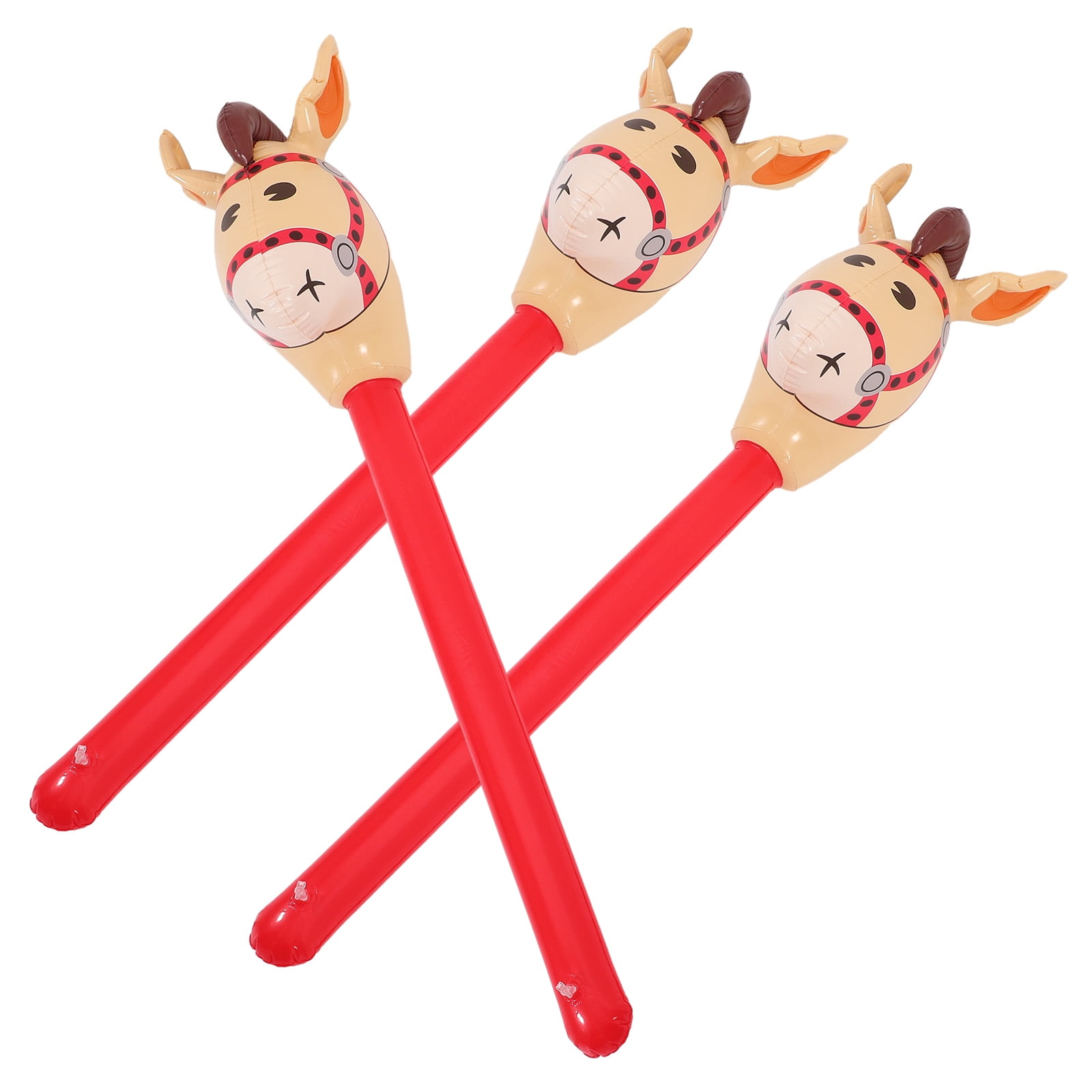 12 Pcs Animal Long Stick Inflatable Horse Stick Inflatable Stick Horse ...
