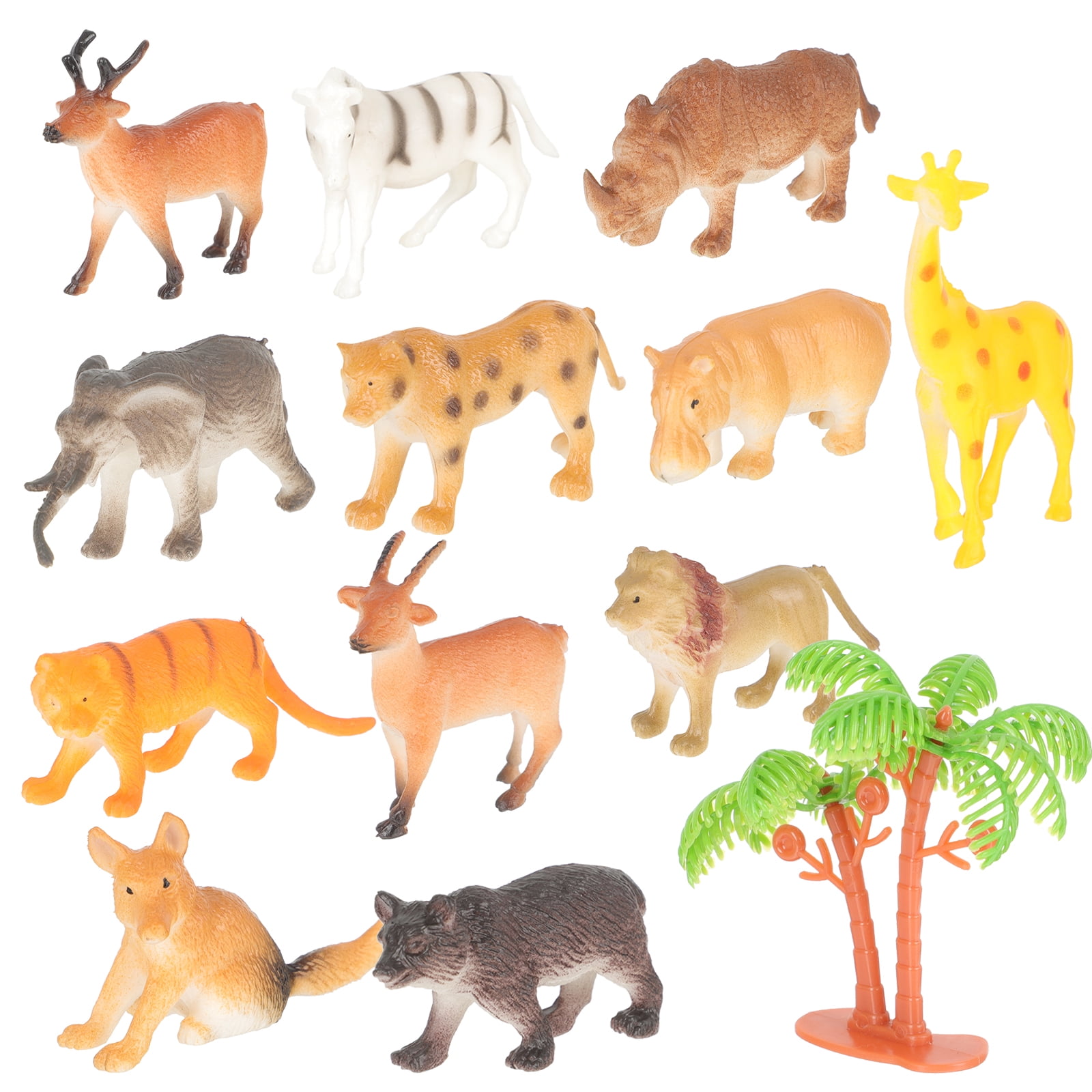12 Pcs Animal Model Toys Small Animals Desert Animals Figures Forest ...