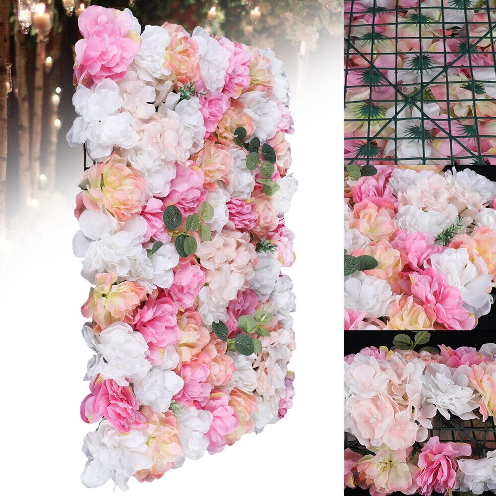 12 Pcs Artificial Flower Wall Panels Hanging Floral Backdrop Decor ...