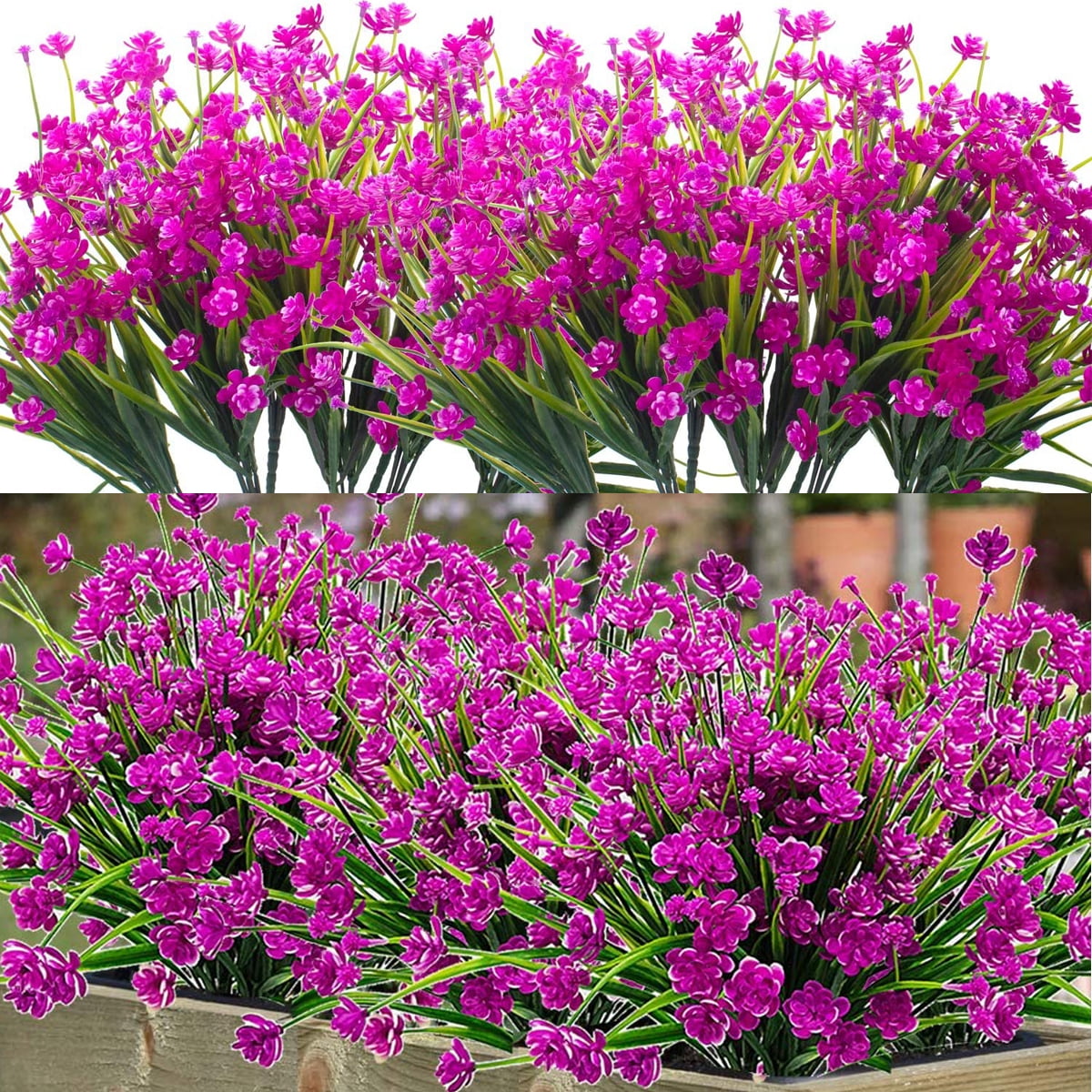 12 Pcs Artificial Flowers for Outdoors Decoration UV Resistant Fake ...
