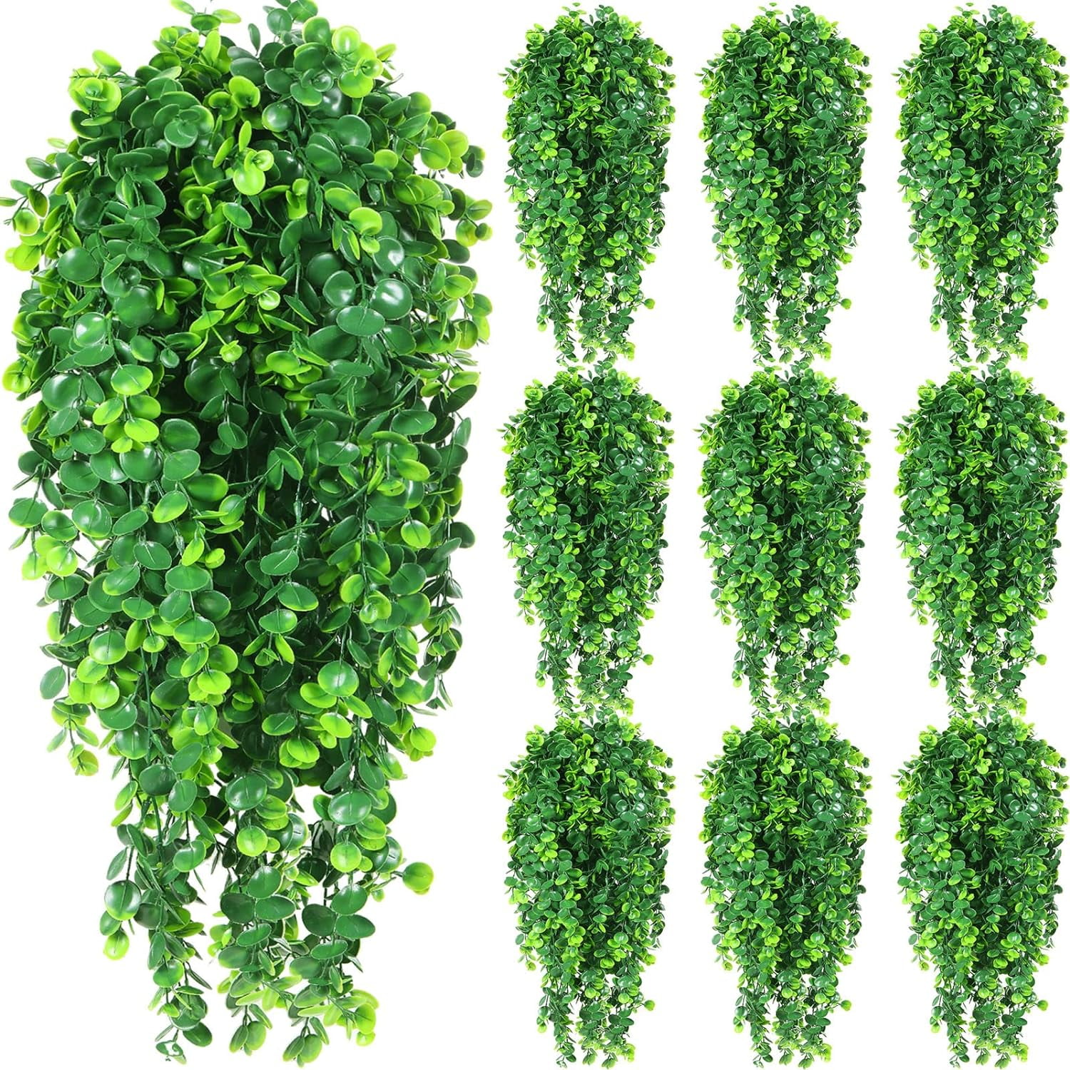 12 Pcs Artificial Hanging Plants Fake Ivy Vines with Fake Leaves for ...