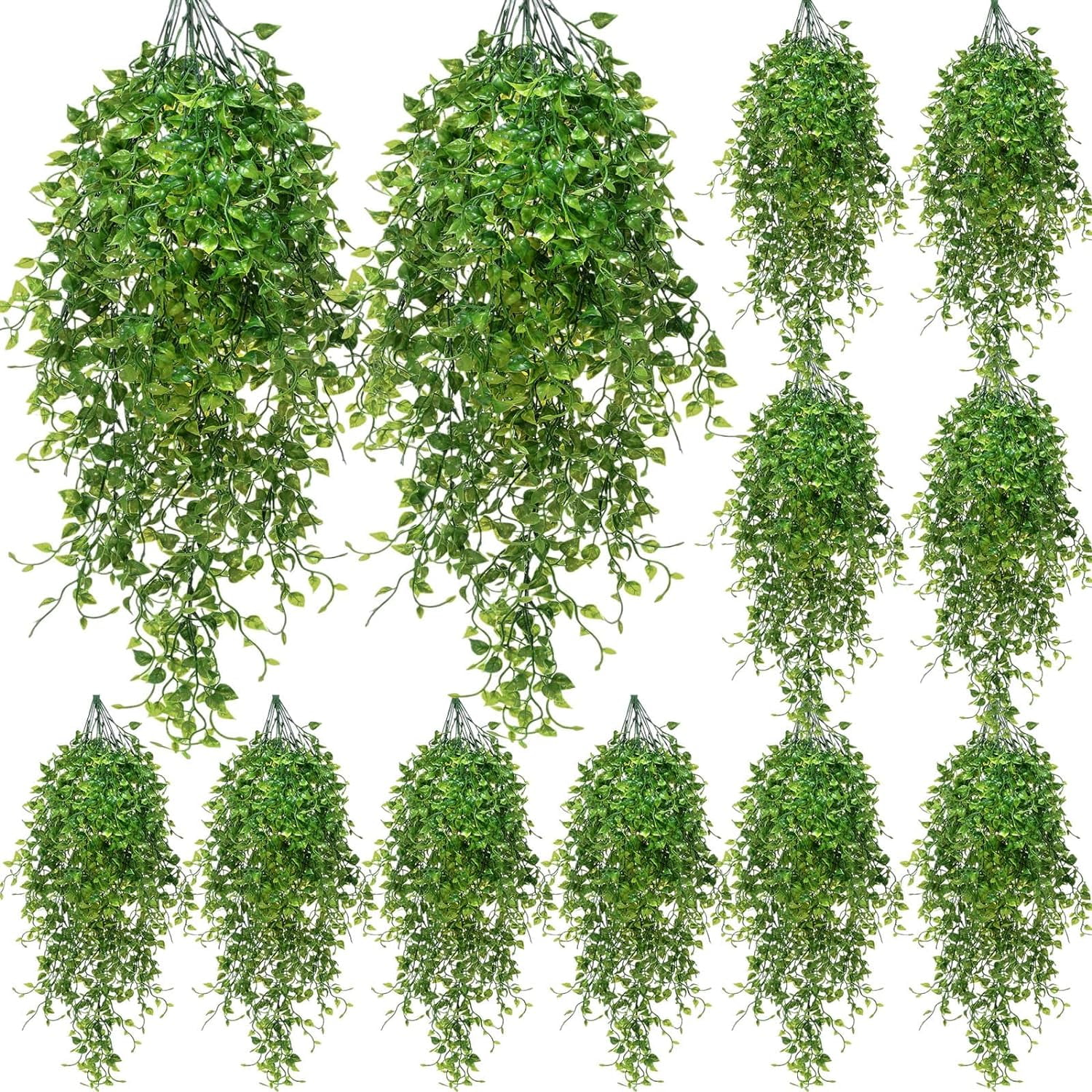 12 Pcs Artificial Hanging Plants Fake Ivy Vines with Fake Leaves for ...