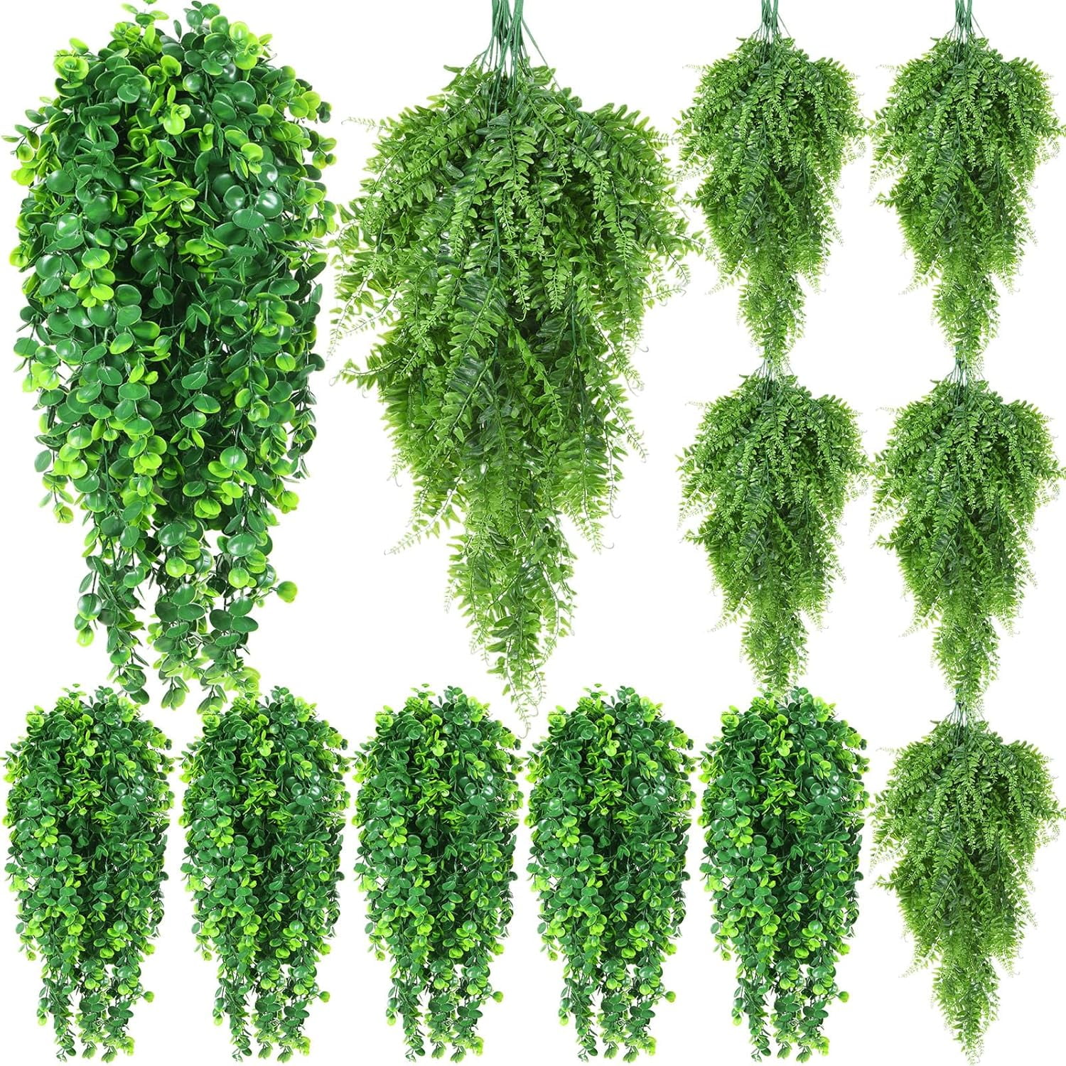 12 Pcs Artificial Hanging Plants Fake Ivy Vines with Fake Leaves Patio ...