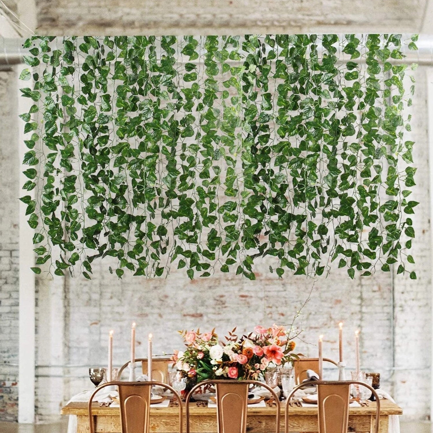 12 Pcs Artificial Ivy Leaf Plants Artificial Plants Hanging Outdoor ...
