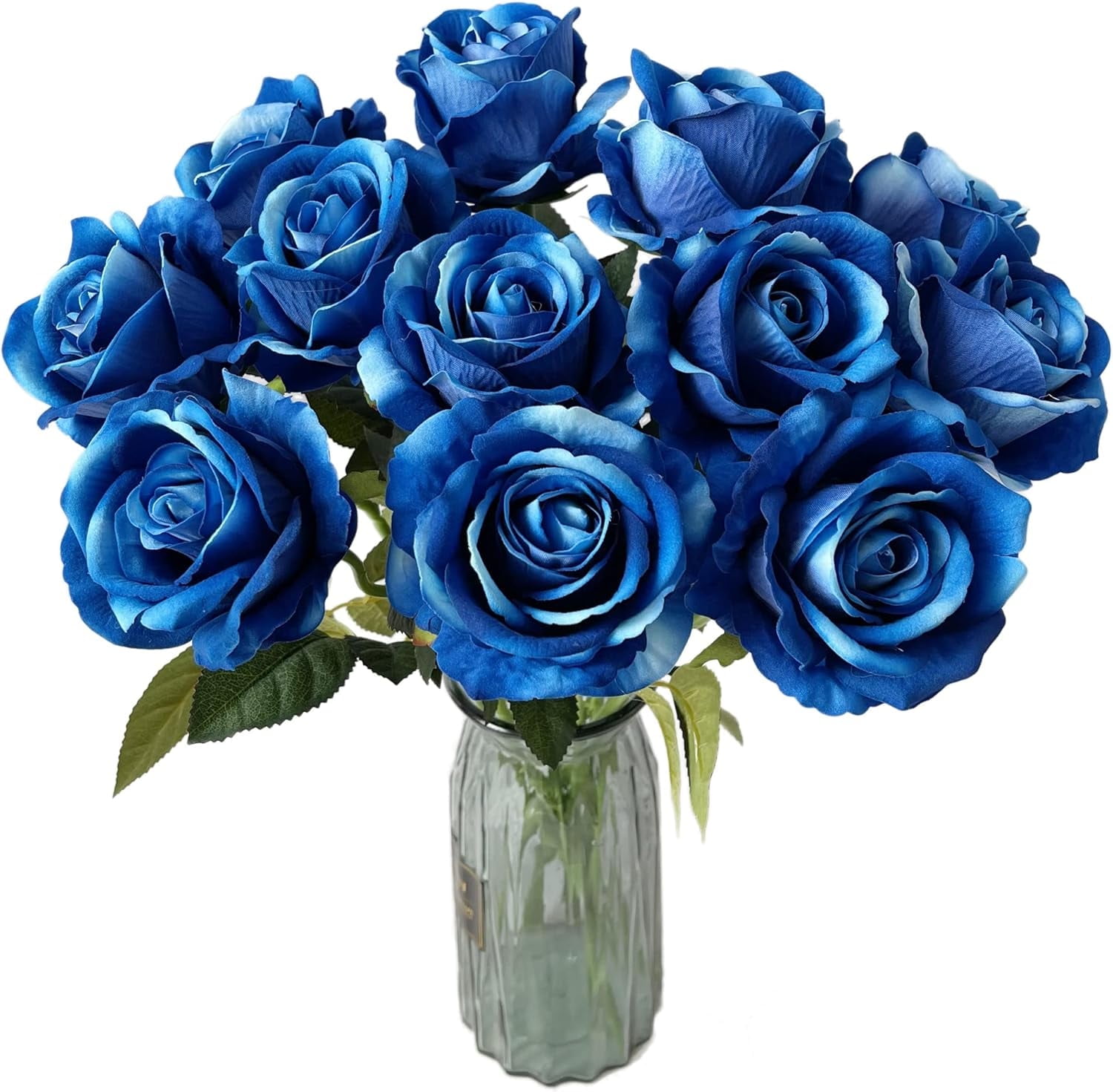 12 Pcs Artificial Rose Flowers Blossom Real Touch Silk Faux Roses with ...