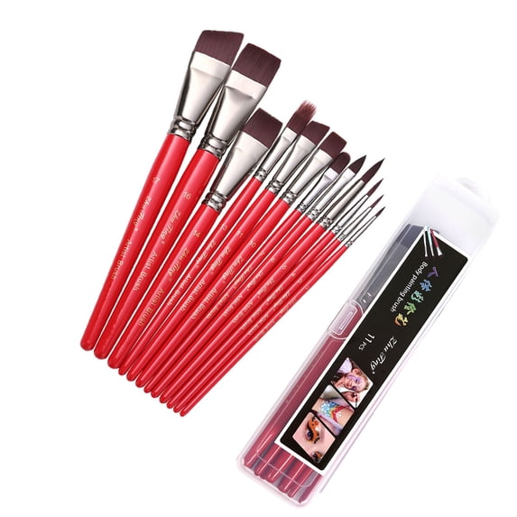 12 Pcs Artist Paint Brushes Set Face Paint Brush Set Human Body Paint ...