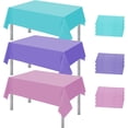 12 Pcs Assorted Color 54 x 108 Inch Disposable Plastic Tablecloth ...