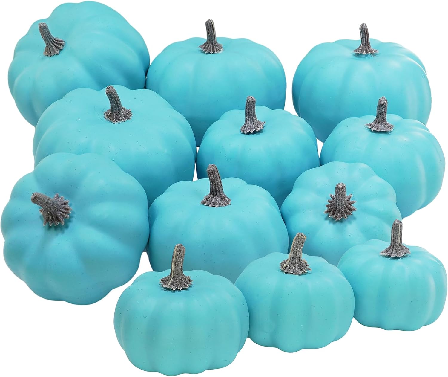 12 Pcs Assorted Small Artificial Teal Pumpkins Decorative Halloween ...
