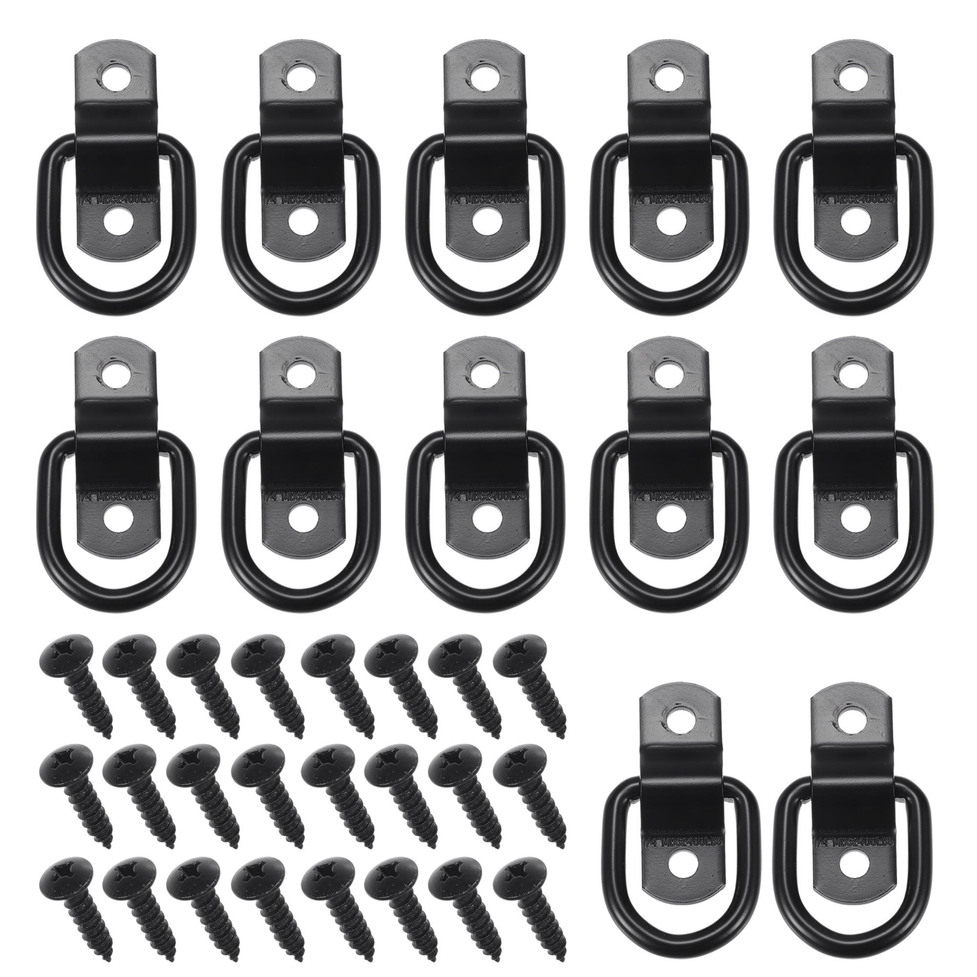 12 Pcs Automotive D-Ring Tie Down Strap Rings 1/4" Multi-Purpose ...