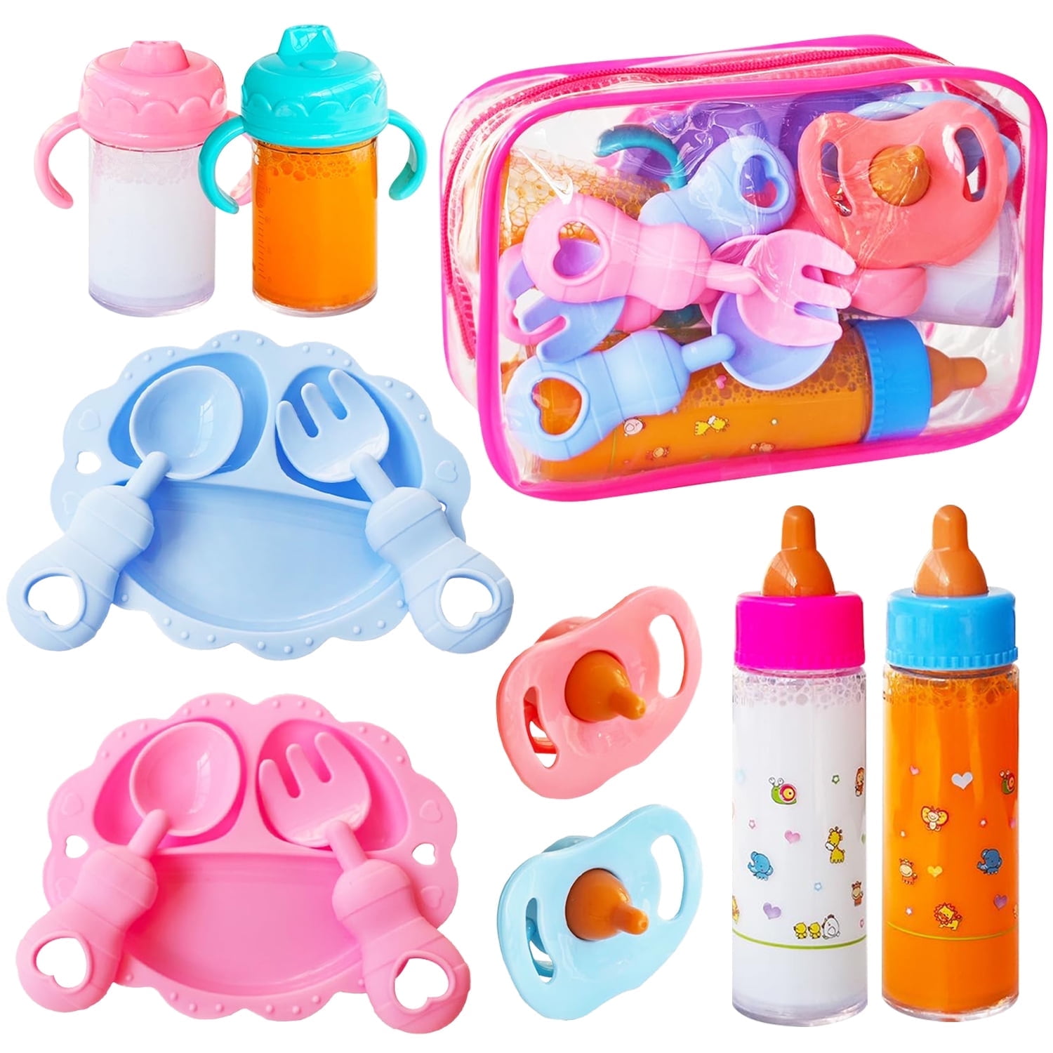 12 Pcs Baby Doll Accessories Baby Doll Feeding and Caring Set,Doll ...