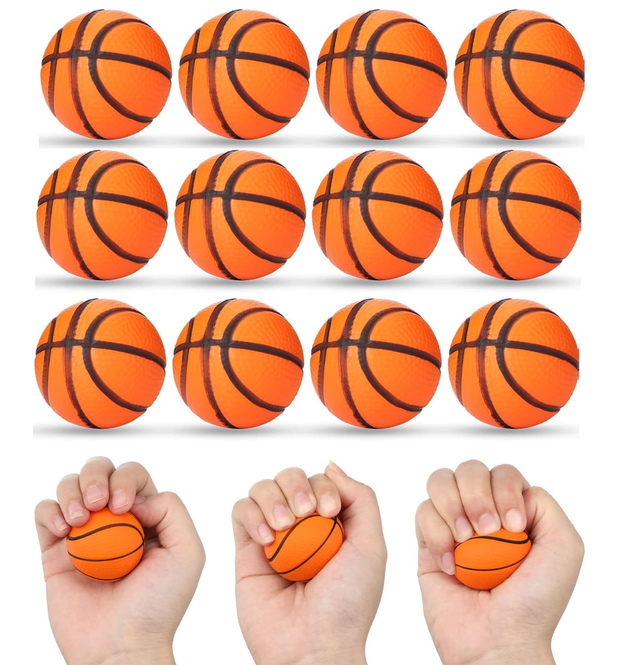 12 Pcs Basketball Stress Balls,1.57 Inch Small Soft Foam Basketballs ...