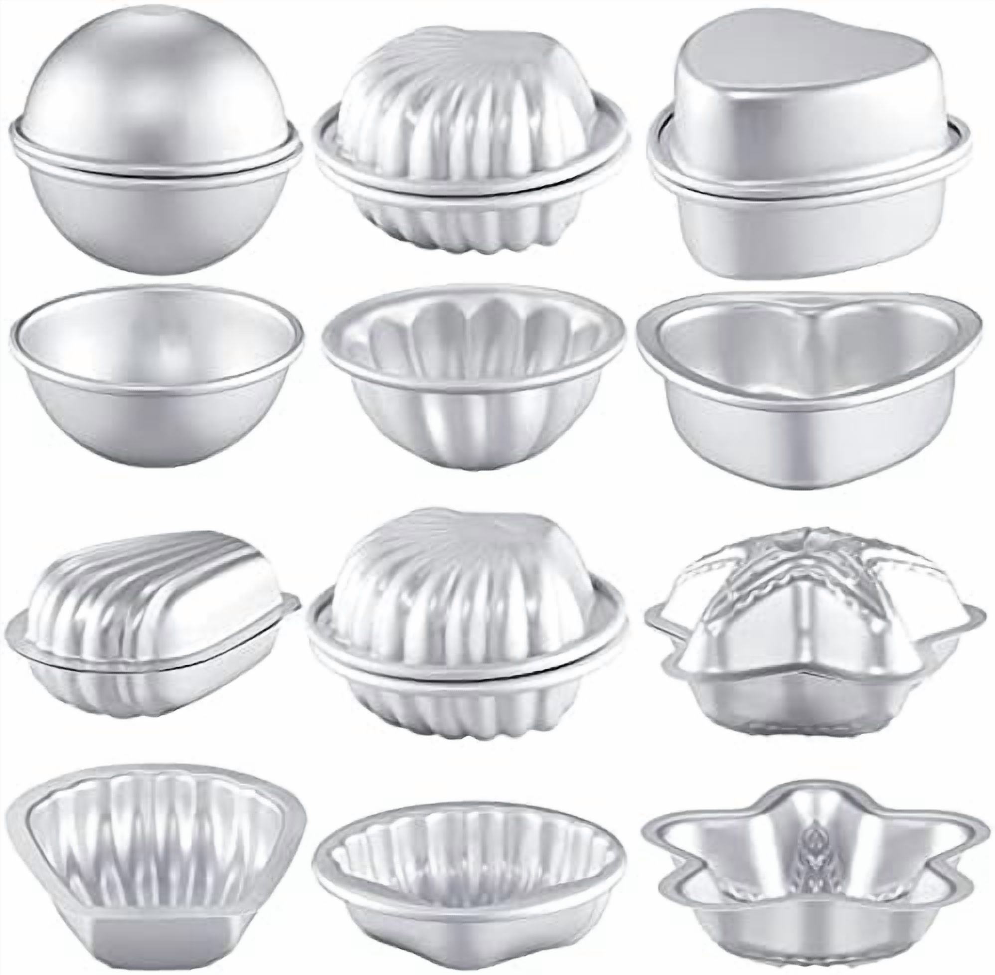 12 Pcs Bath Bomb Molds 6 Shapes Metal DIY Bath Bomb Making Crafts ...