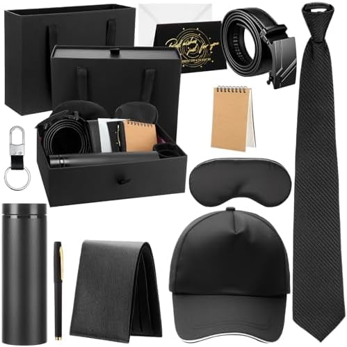 12 Pcs Birthdays Gift Baskets for Men Box 16 oz Tumbler Wallet Eye Mask ...