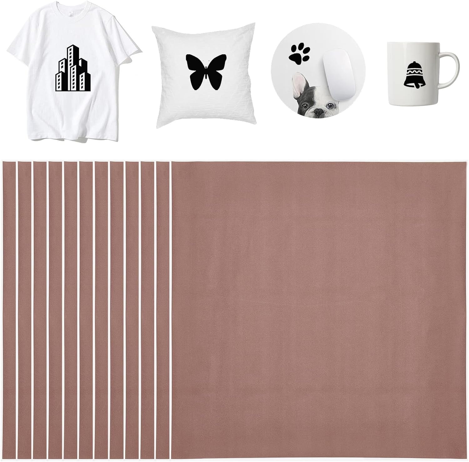 12 Pcs Black Infusible Transfer Ink Sheets 12x12" Solid Color Pre ...