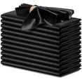 12 Pcs Black Satin Napkins 17 x 17 Inches, Square Smooth Wedding Dinner ...