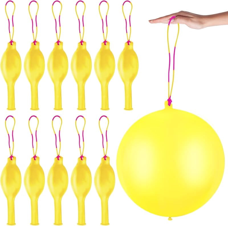 12 Pcs Blue Punch Balloons Bounce with Rubber Band Handle Punching ...