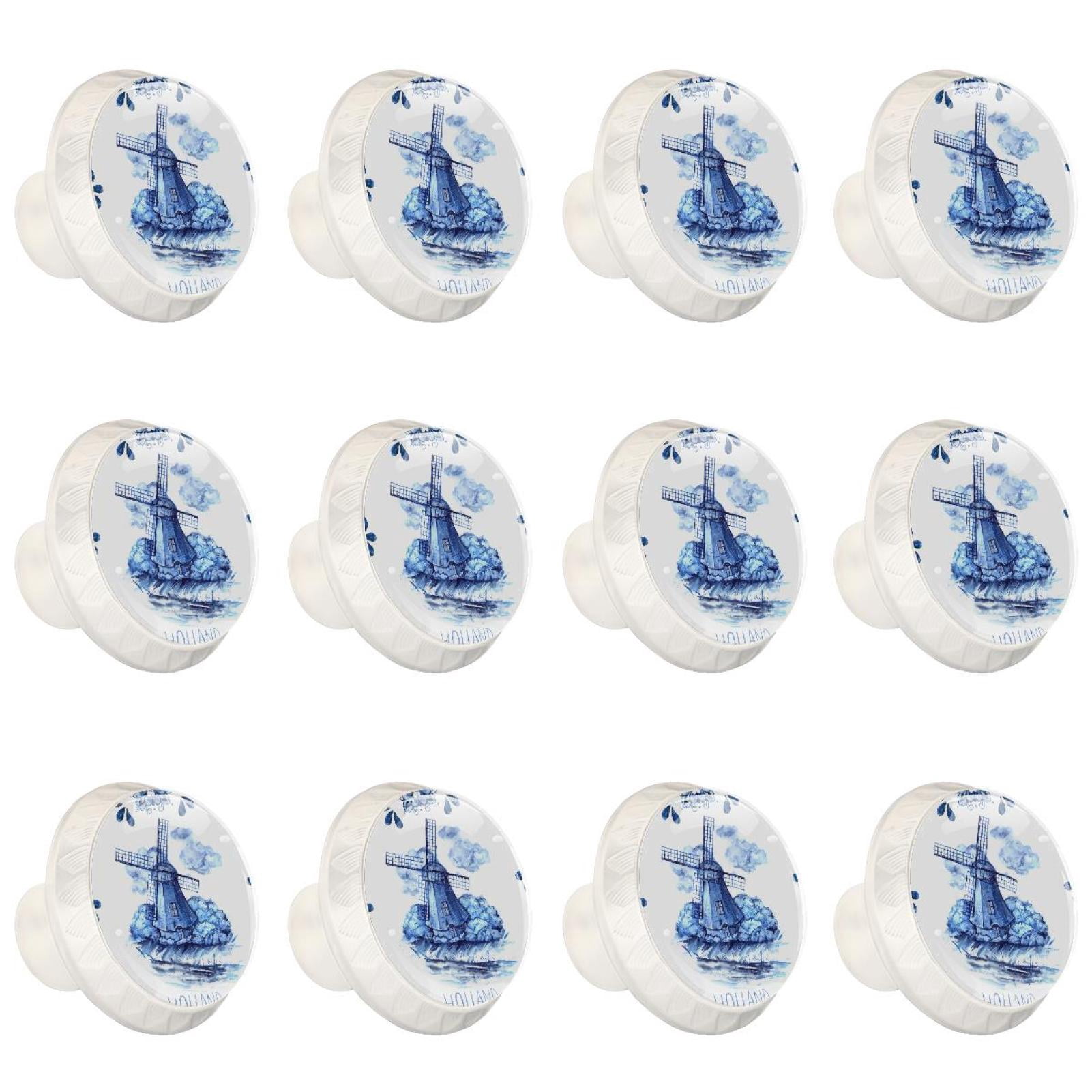 12 Pcs Blue Windmill Knobs for Kitchen Cabinet Cupboard Dresser ...