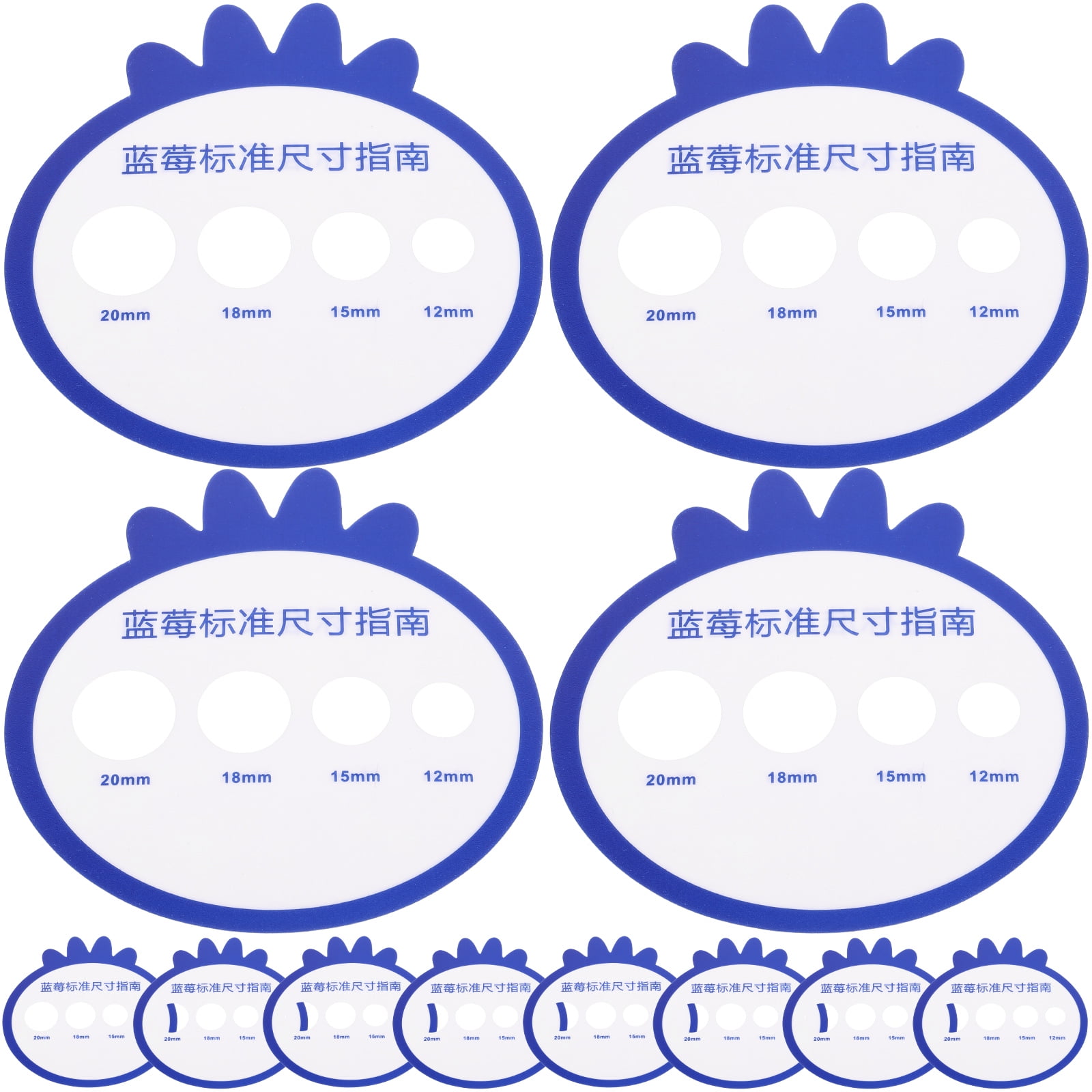 12 Pcs Blueberry Standard Measuring Ruler Fruit Diameter Caliper Fresh ...