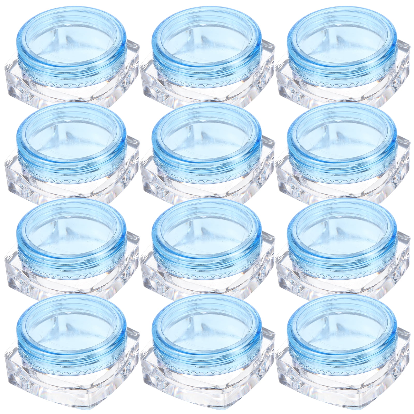 WORGEOUS Plastic Travel Containers Travel Sample Jar Pots Blue Plastic ...