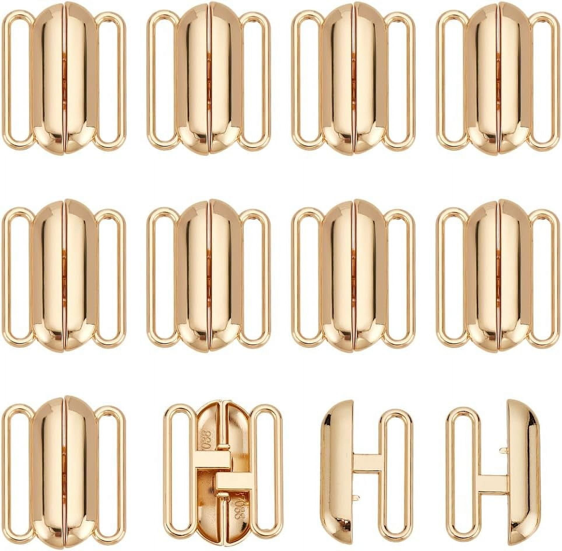 12 Pcs Bra Closure Clasps Front Closing Bikini Clasps Metal Bikini Hook ...