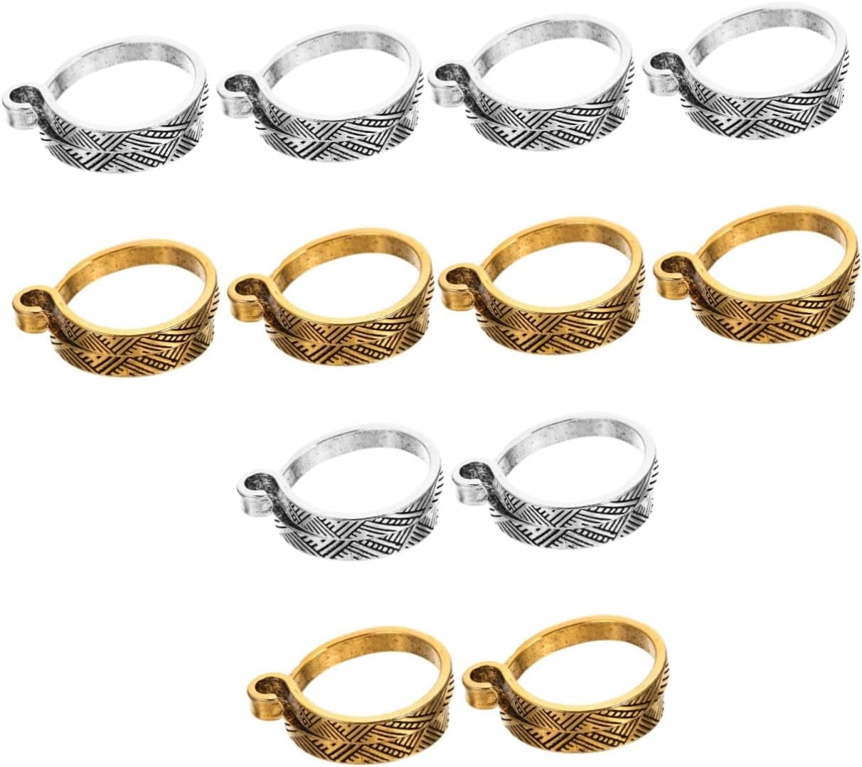 12 Pcs Braided Ring Crochet Hook Rings Alloy Crochet Ring Crochet Loop ...