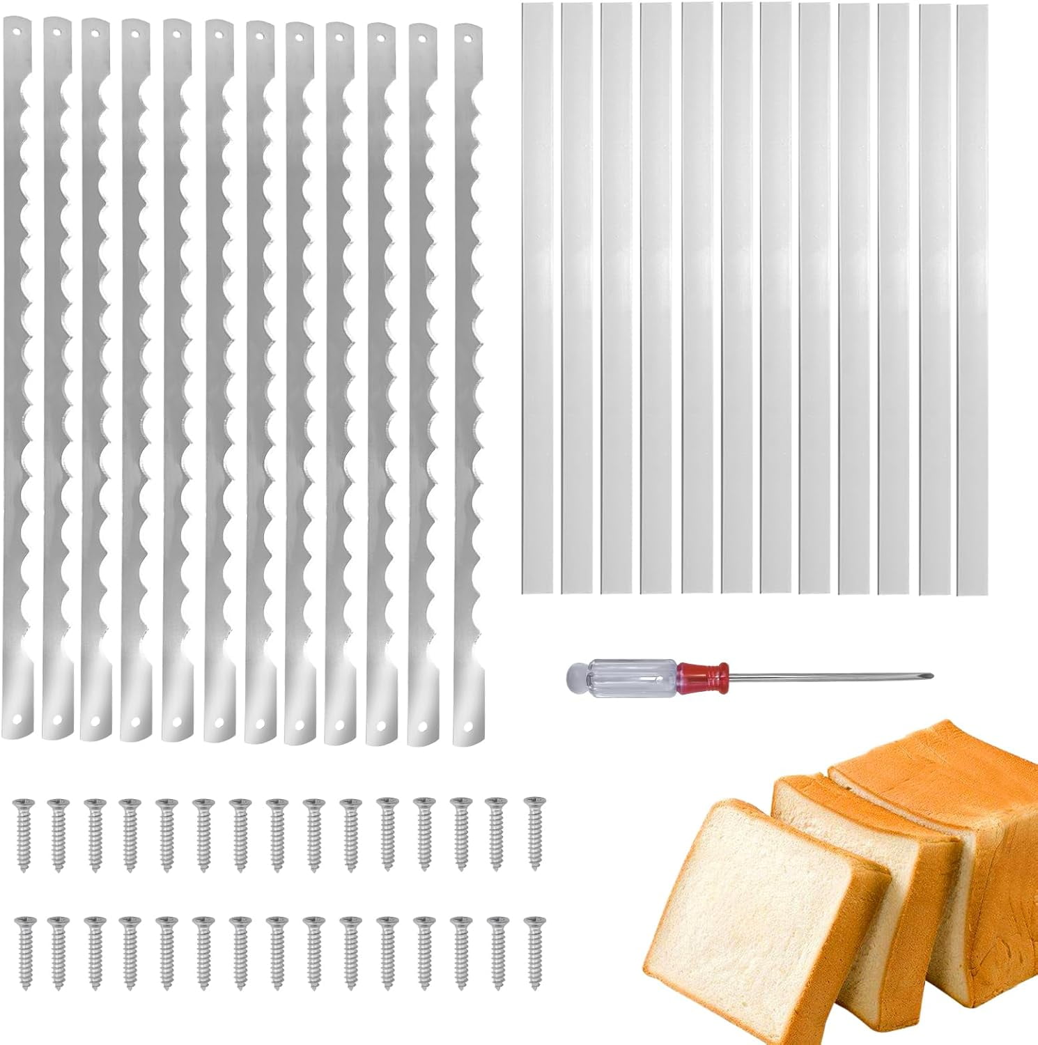 12 Pcs Bread Bow Knife Blades, 10.8" Serrated Stainless Steel blades ...