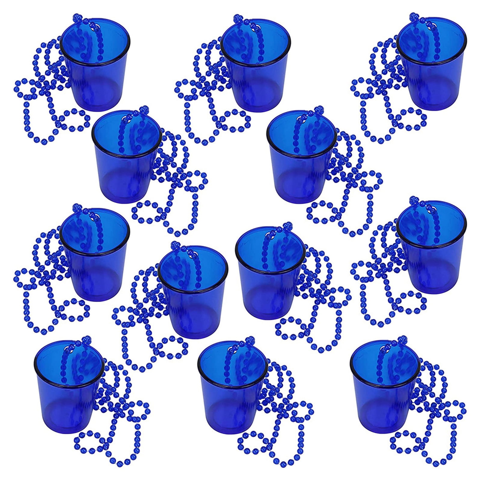 12 Pcs Bridal Shot Glass Chain Bead Necklace Small Wine Glass Bachelor ...