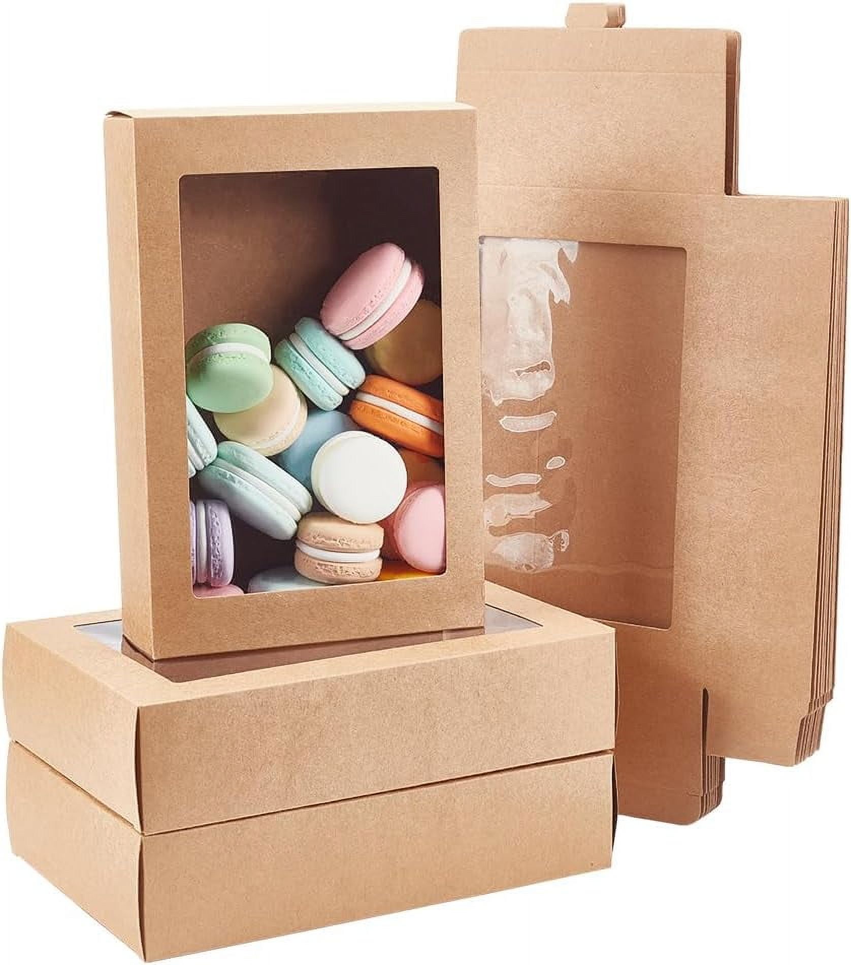 12 Pcs Burlywood Window Gift Box Fold Window Paper Boxes Cookie Boxes ...