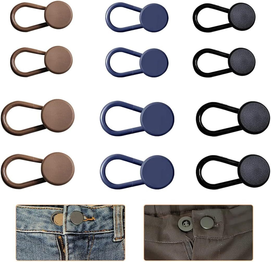 12 Pcs Button Extenders for Jeans, Waist Extender for Jeans, Button ...
