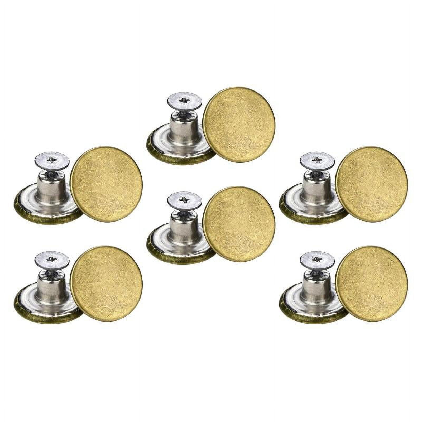 12 Pcs Buttons 17mm Metal Jean Button Replacement with Tool, No Sewing ...