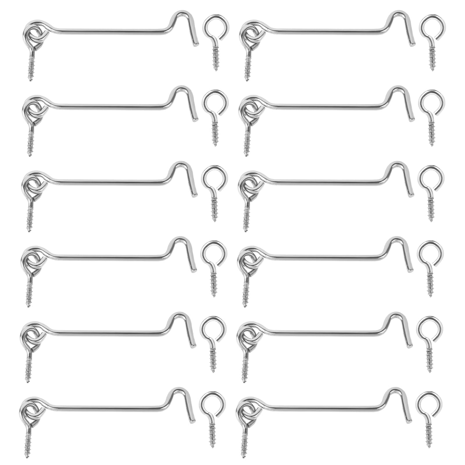 12 Pcs Cabin Hook Eye Latch 3 Inch Gate Door Hook Latch Swivel Window ...