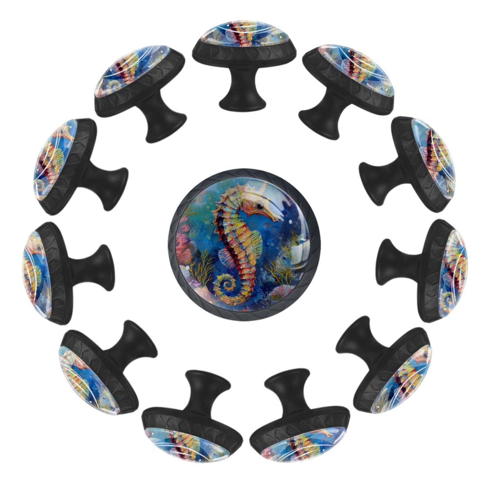 12 Pcs Cabinet Knobs Ocean Seahorse Coral Shell Marine Beach Theme ...