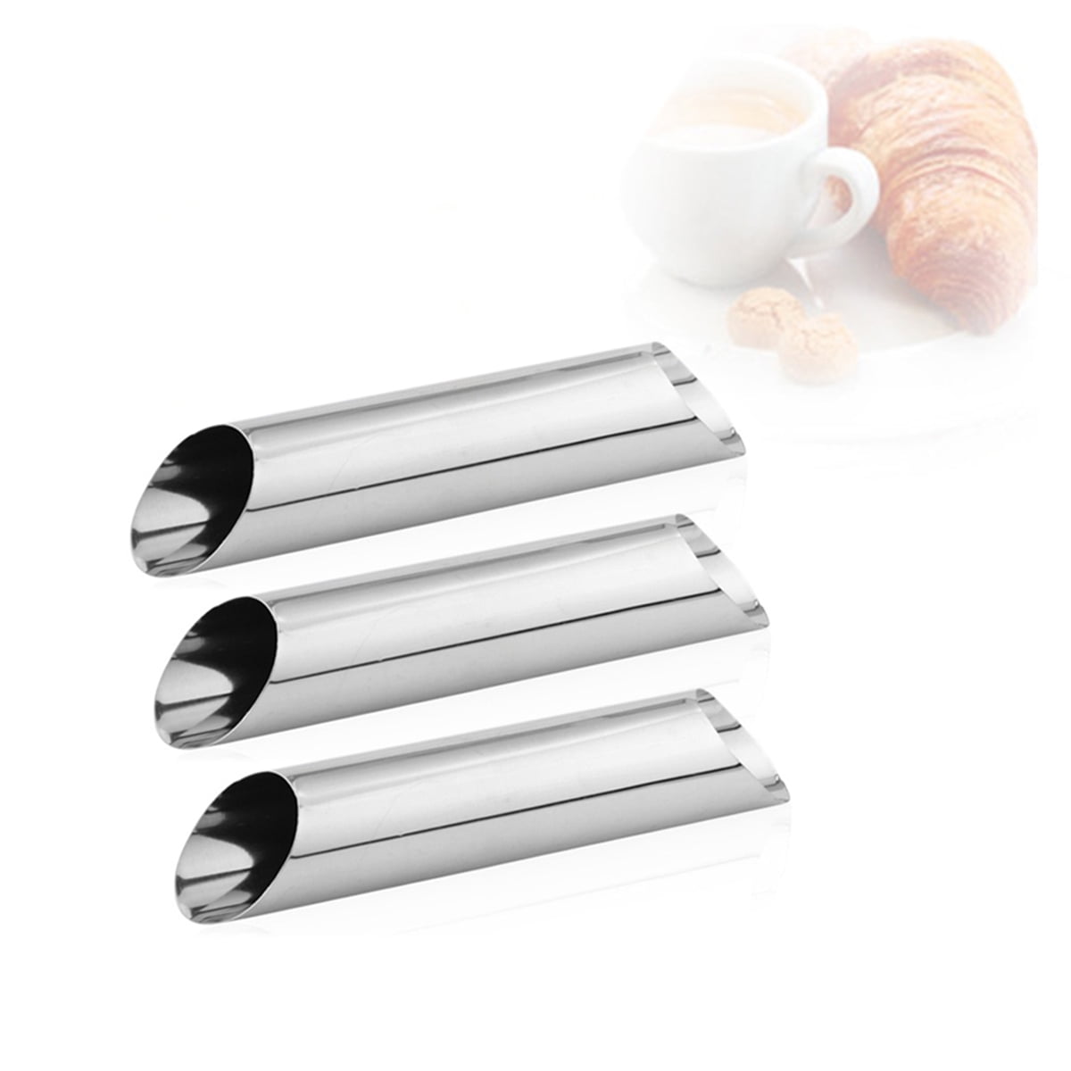 12 Pcs Cake Puck Mold Cannoli Form Tubes Cake DIY Baking Cones Spiral ...