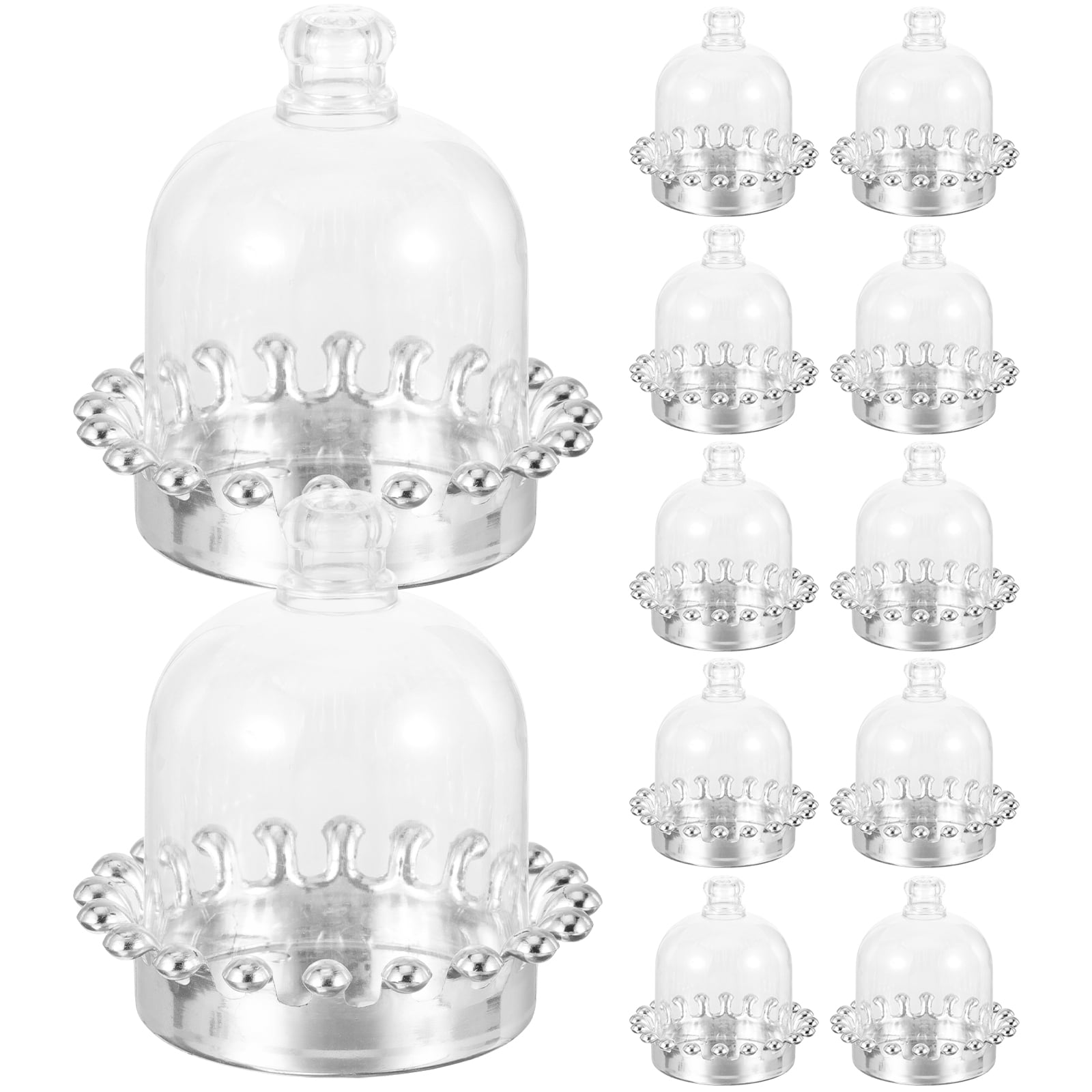 12 Pcs Candy Box Paper Cups Display Shelf Mini Cake Stand with Dome ...