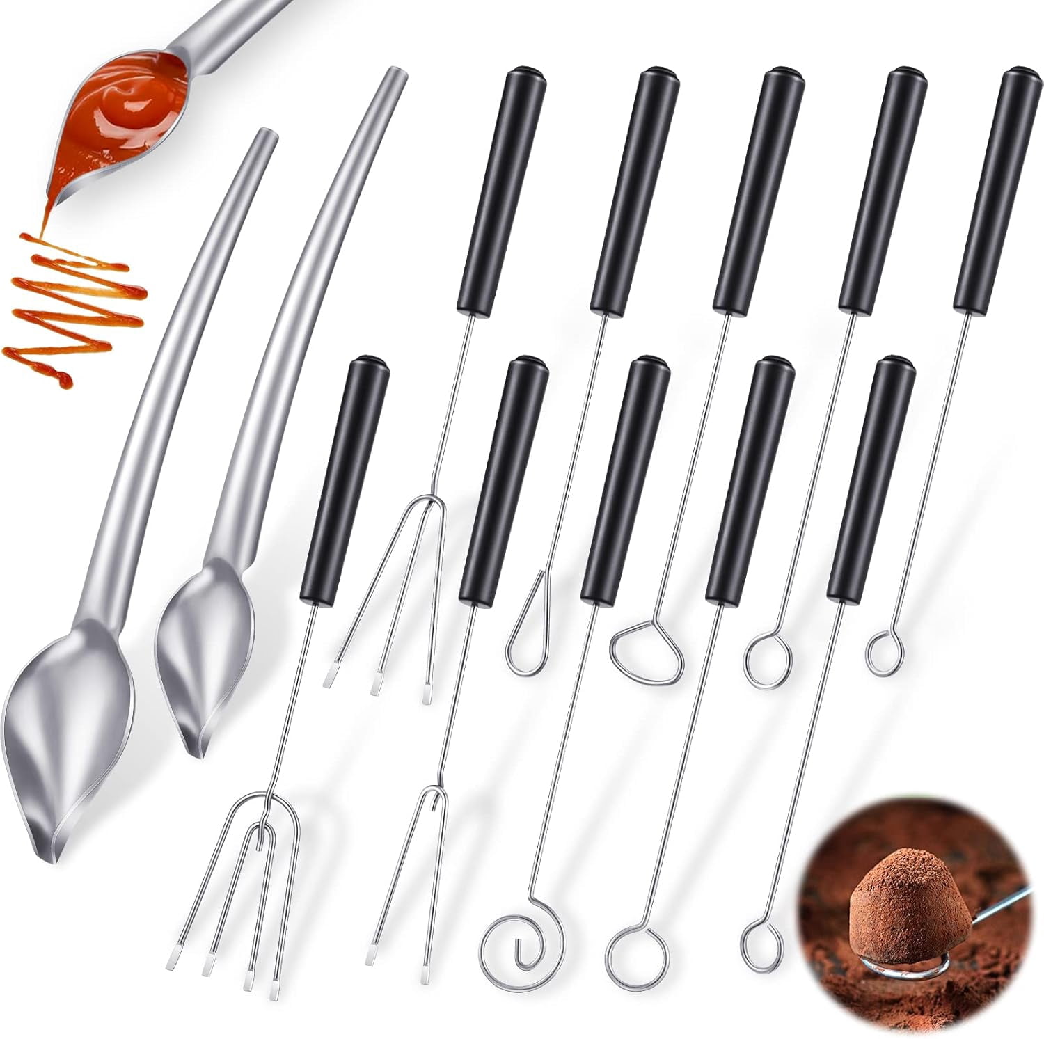 12 Pcs Candy Dipping Tools Set Included 10 Chocolate Dipping Fork ...