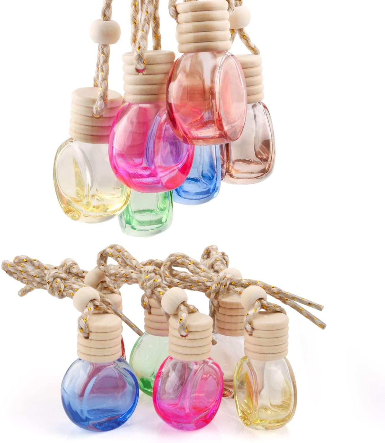 12 Pcs Car Air Freshener Hanging Perfume Bottle Essential Oil Fragrance ...