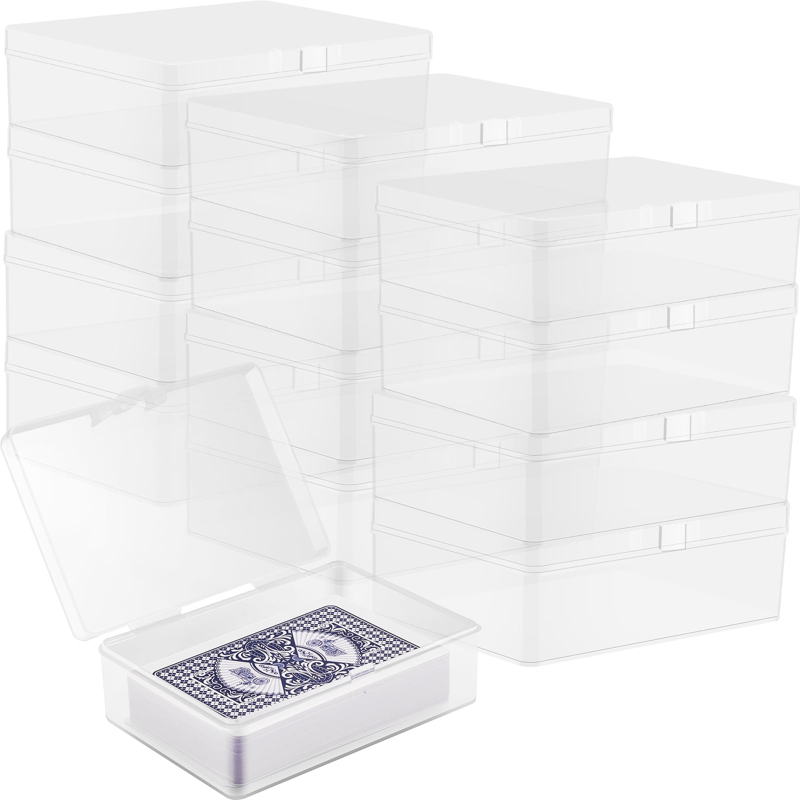 12 Pcs Card Storage Box Clear Plastic Trading Card Storage Box Portable ...