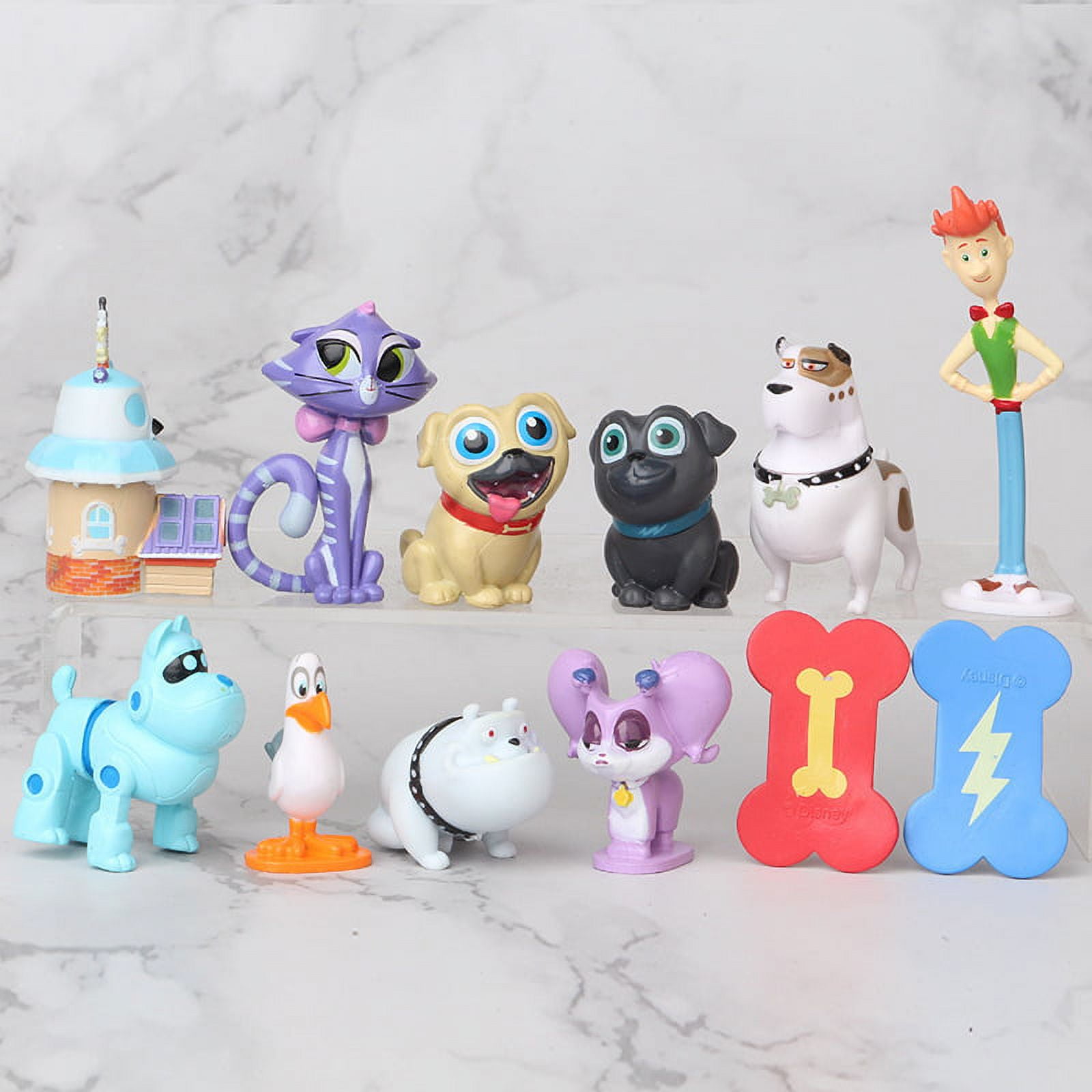 12 Pcs Cartoon Character ,Red House and Dog Set 2 Inch Mini Action ...