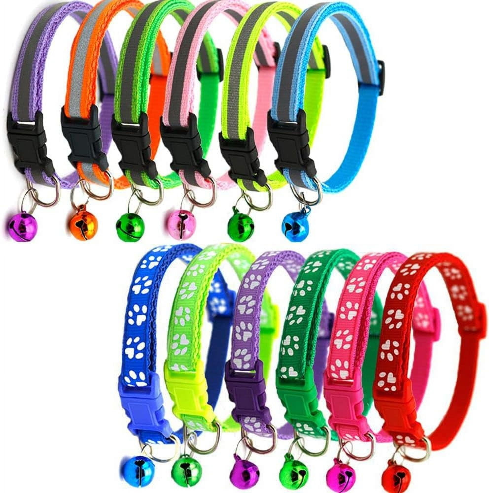 12 Pcs Cat Collars, Breakaway Cat Collar with Reflective Nylon Strip ...