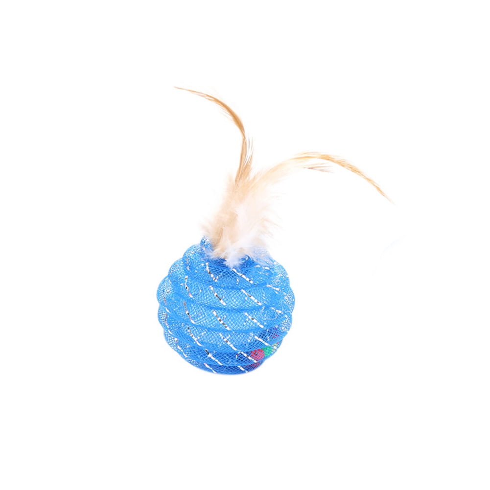 12 Pcs Cat Toy Balls Pet Cat Interesting Ball Toy with Feather ...