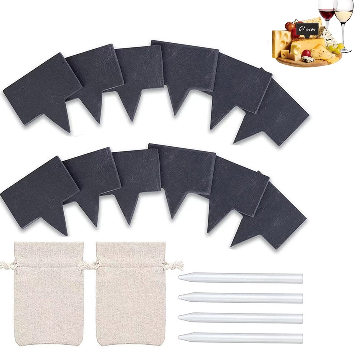 12 Pcs Cheese Plate Labels,Tutuviw Cheese Marker Set with 4Pcs Erasable ...