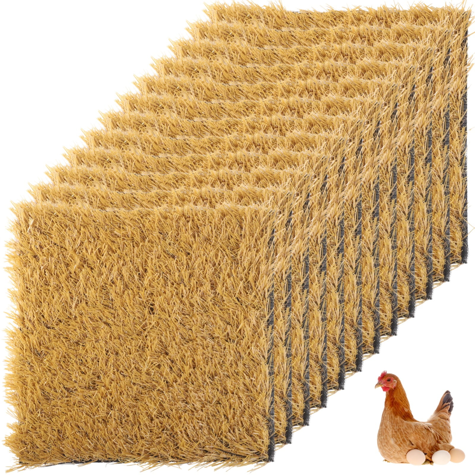 12 Pcs Chicken Nesting Box Pads, 12 x 12” Artificial Turf Mats ...