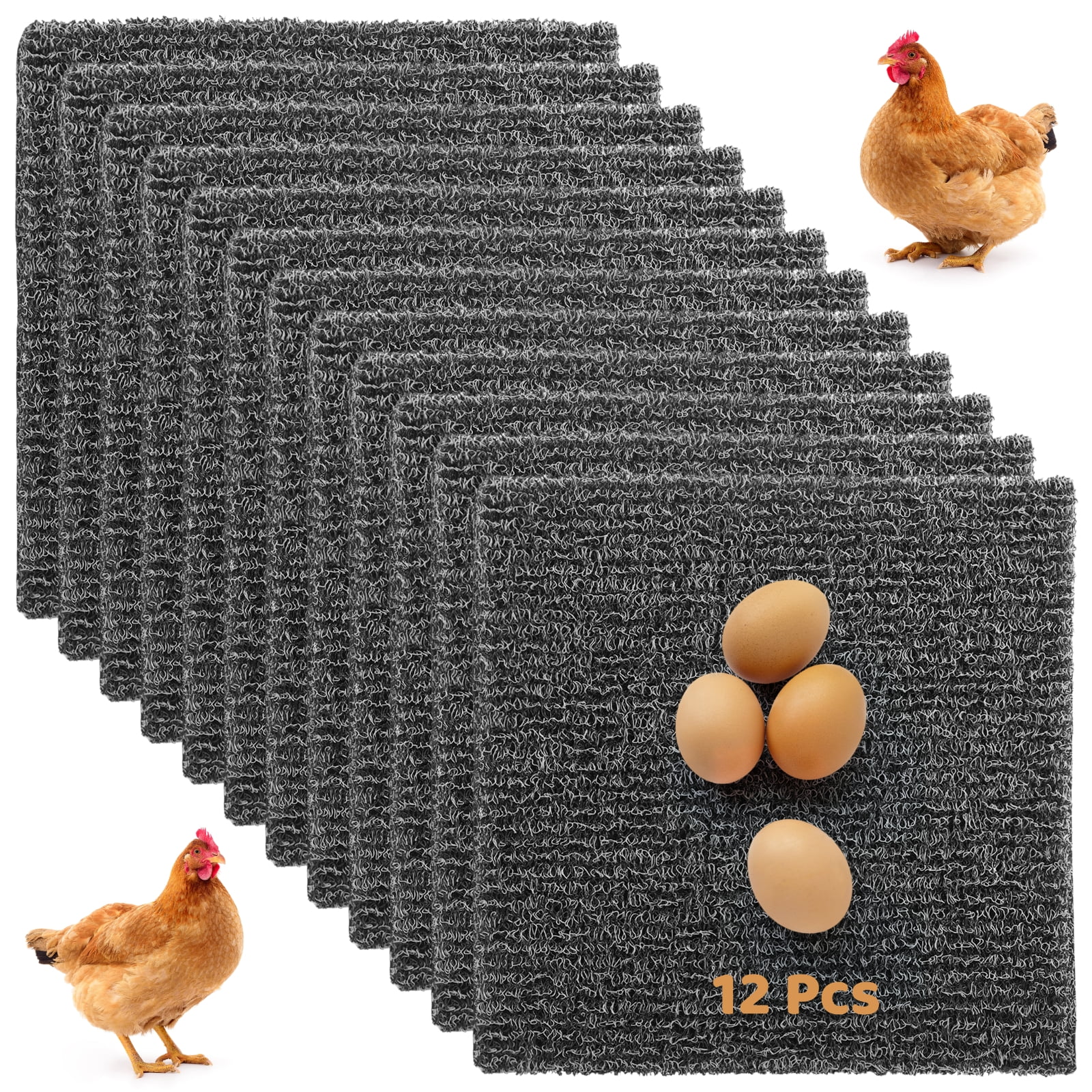 12 Pcs Chicken Nesting Pads, Washable Nesting Box Liners for Chicken ...