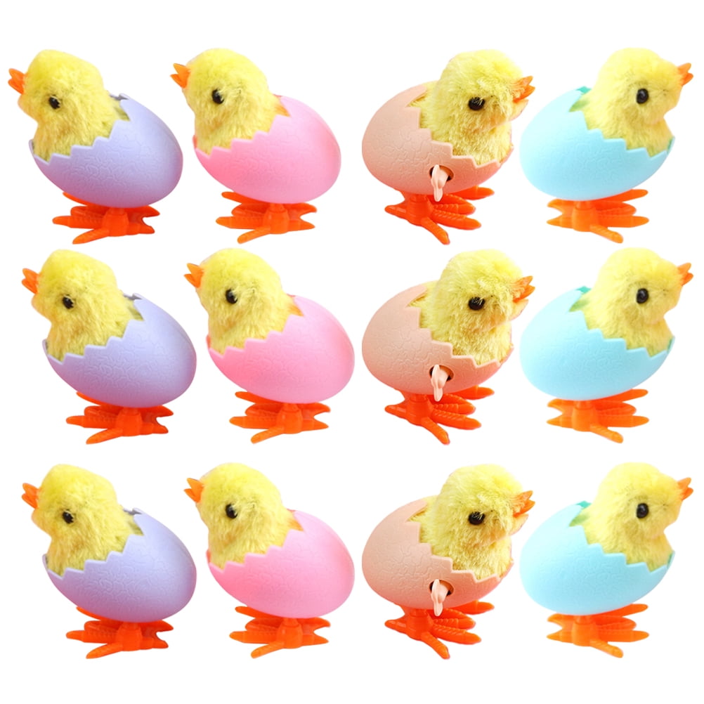 12 Pcs Children’s Toys Stuffed Toy for Kids Wind up Chickens Toy Chicks ...