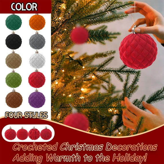 12 Pcs Christmas Ball Ornaments Christmas Solid Color Balls Decorative ...