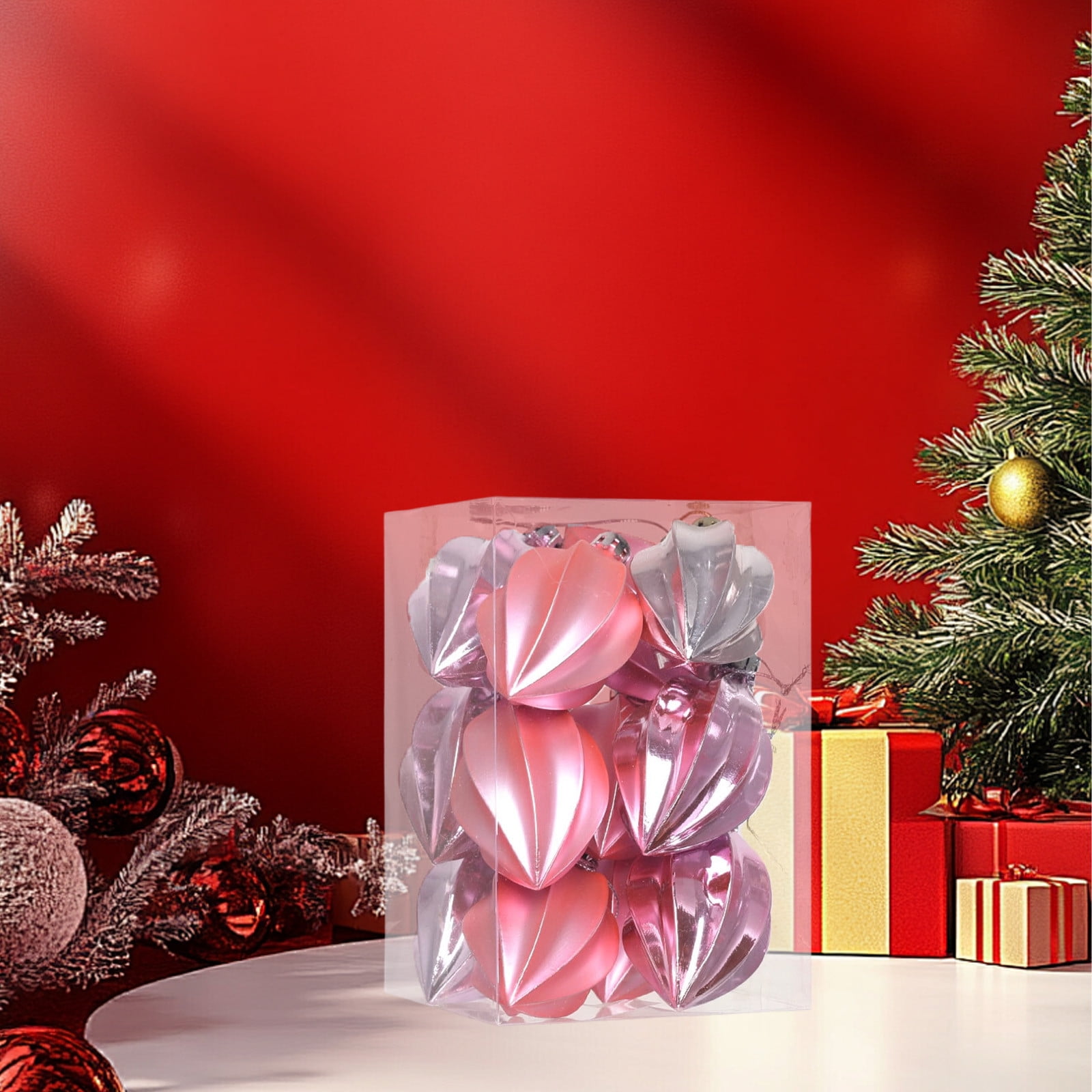 12 Pcs Christmas Balls Gift Box Set Creatives Color Painting Christmas ...