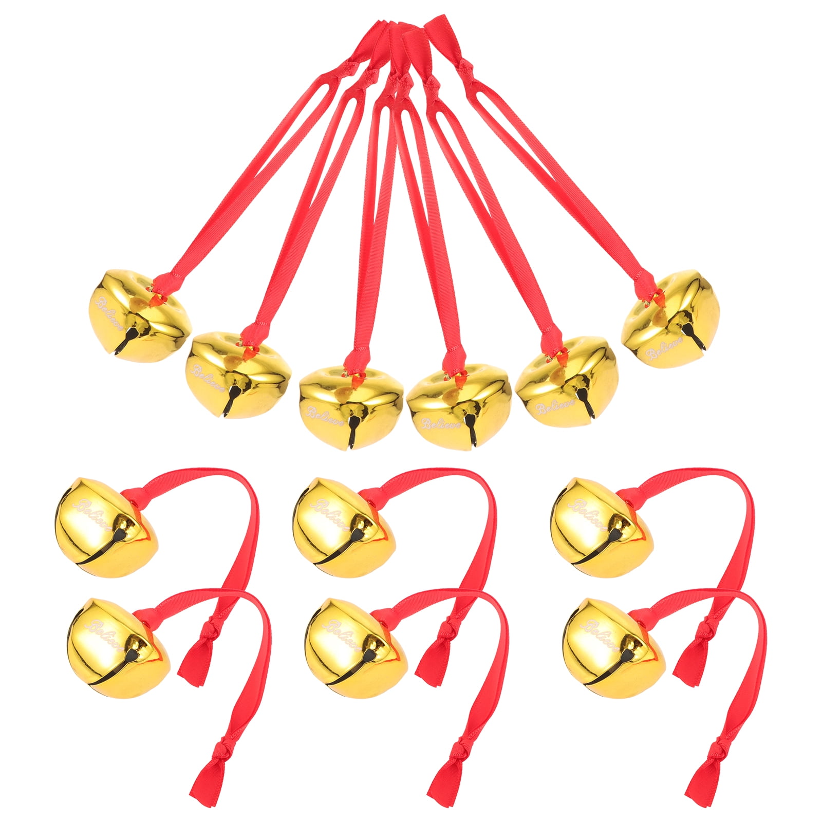 12 Pcs Christmas Bells Tree Pendants Decor Sled Enfeites Natal Xmas ...