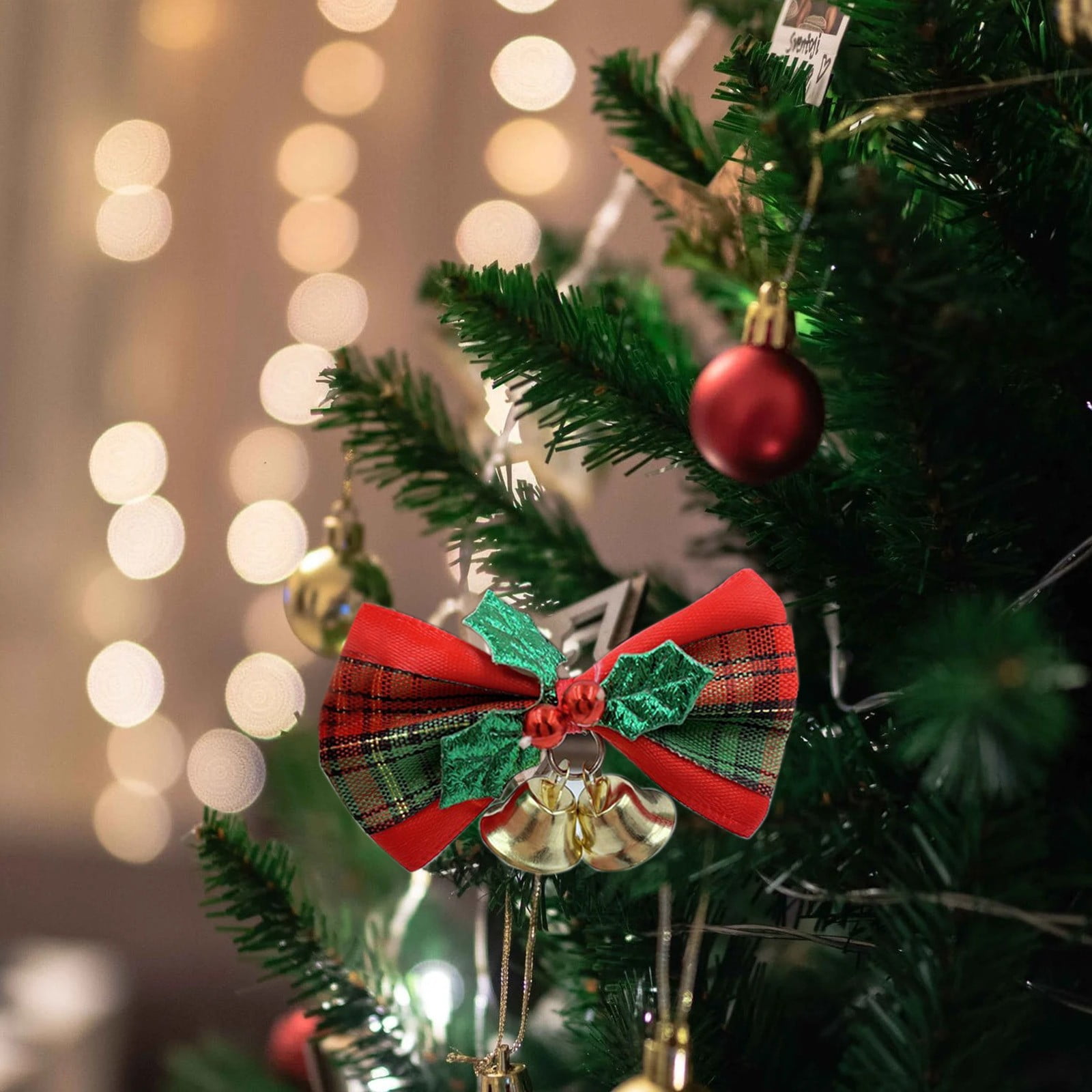12 Pcs Christmas Bows with Bells Christmas Miniatures for Crafts Bow ...